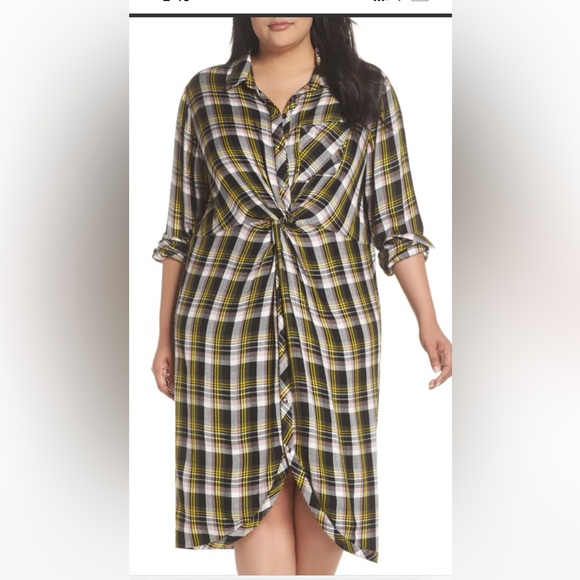 Caslon | Dresses | Caslon 3x Plaid Flannel Shirt Dress With Twist Front | Poshmark
